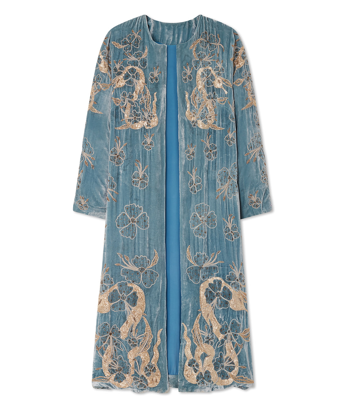 Velvet gold embroidered coat – Roopa Pemmaraju