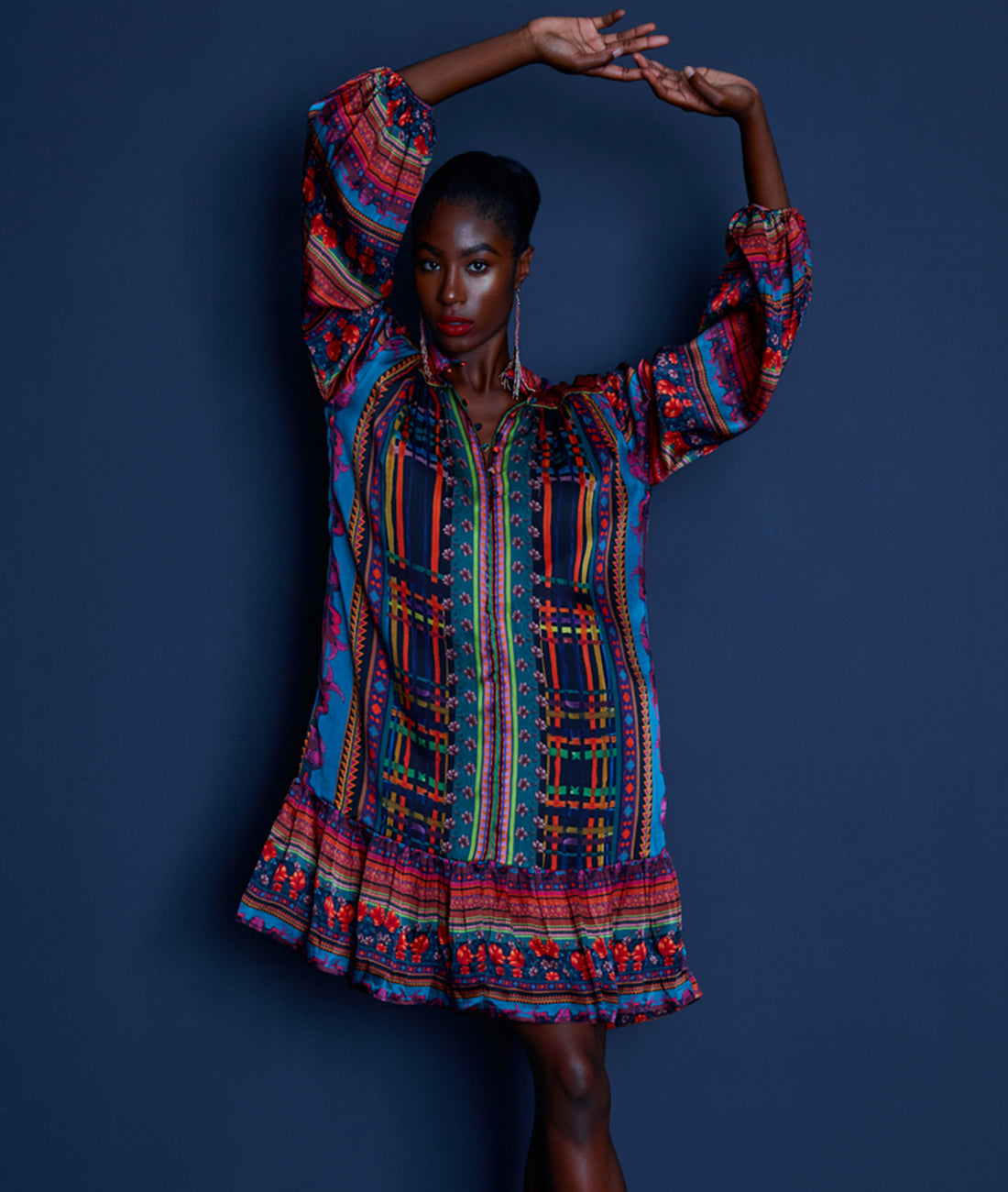 Isra Silk Satin Button-Down Mini Dress – Roopa Pemmaraju